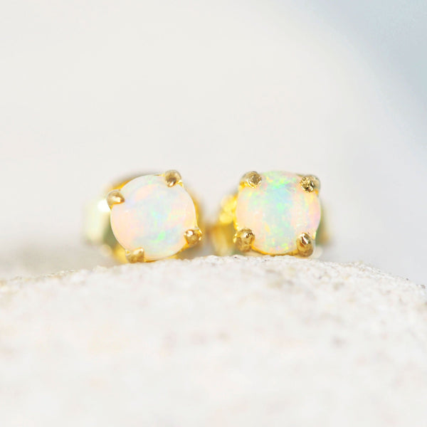 Celia Mini Opal Earrings G P Silver Black Star Opal